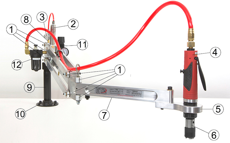 Tap arm system details - Ergonomic Tool Arms